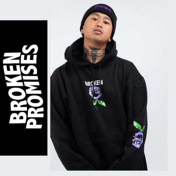 Broken Promises | Tops | Broken Promises Thornless Black Hoodie | Poshmark